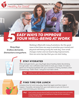 5 Easy Ways to Improve Your Well-Being at Work Infographic | American ...